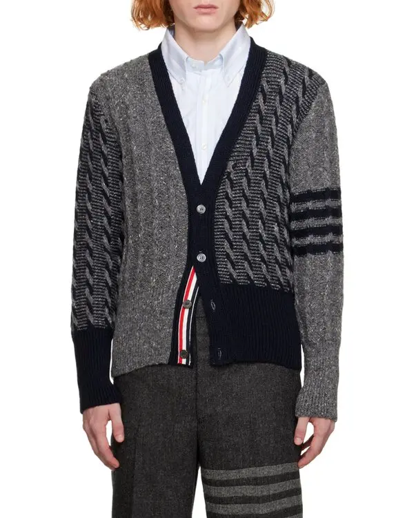 Thom Browne 4-bar Stripe Detailed Cardigan