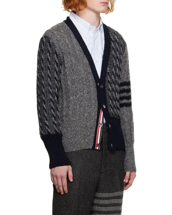 Thom Browne 4-bar Stripe Detailed Cardigan