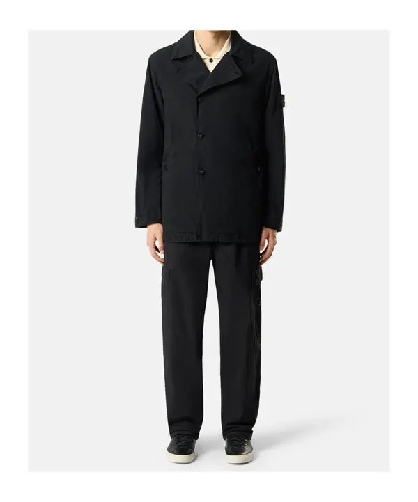 Stone Island Short Trench Coat With Matt Appearance