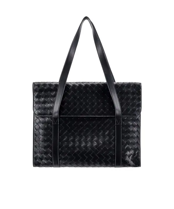 Bottega Veneta Intrecciato Briefcase - Black