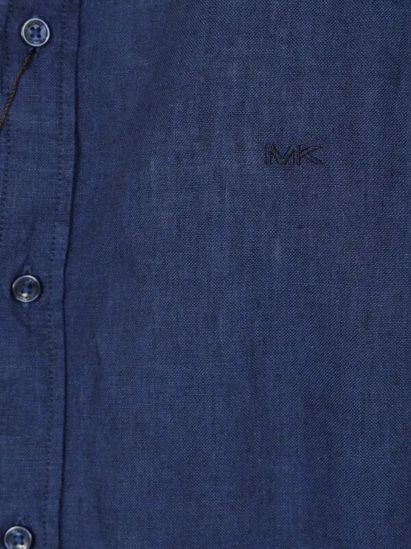 Michael Kors Slub-texture Curved Hem Shirt