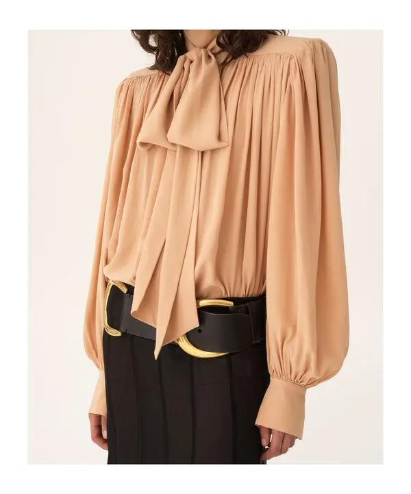 Chloé Long Sleeve Blouse With Pussy Bow Detail