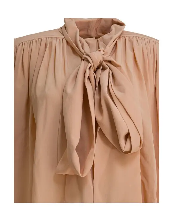 Chloé Long Sleeve Blouse With Pussy Bow Detail