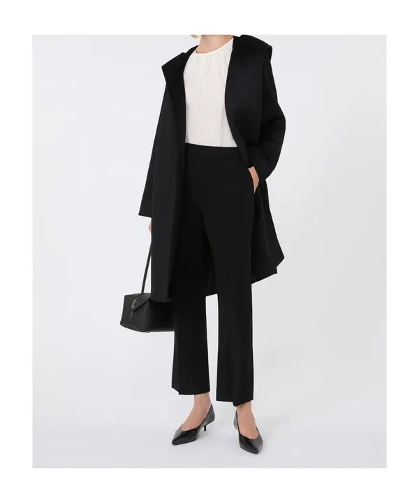 Max Mara Belted Hooded Coat - Black