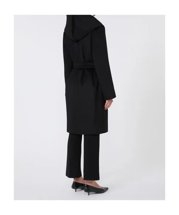 Max Mara Belted Hooded Coat - Black