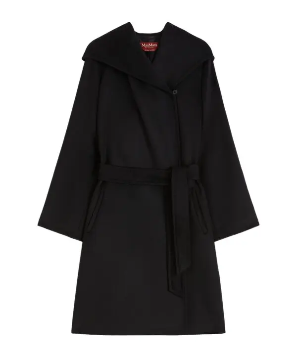 Max Mara Newmang Belted Hooded Coat - Black