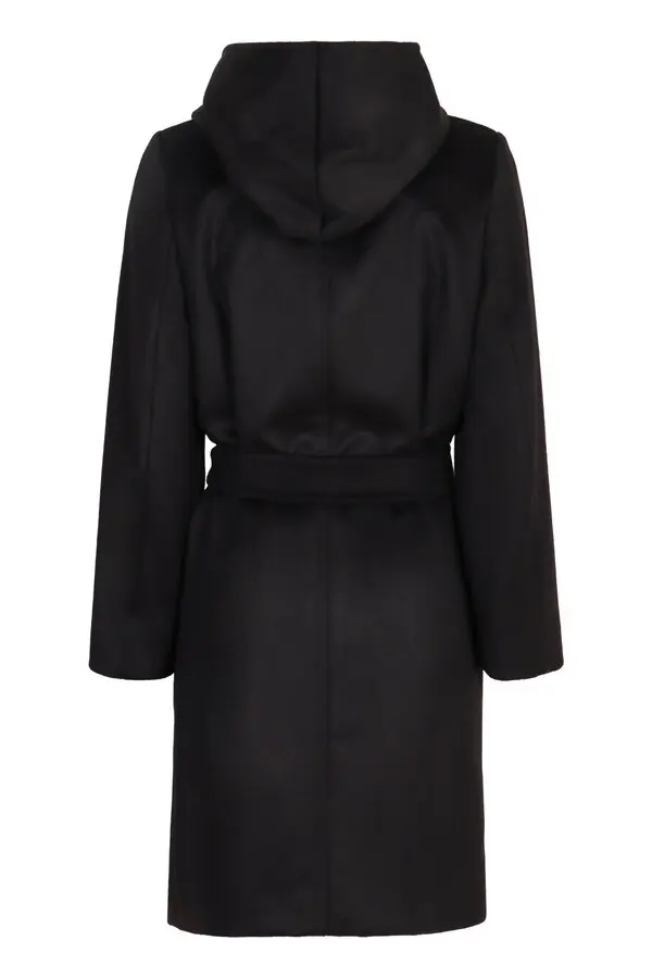 Max Mara Newmang Belted Hooded Coat - Black