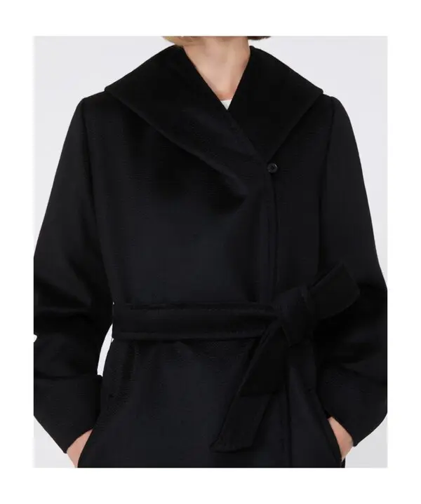 Max Mara Newmang Belted Hooded Coat - Black