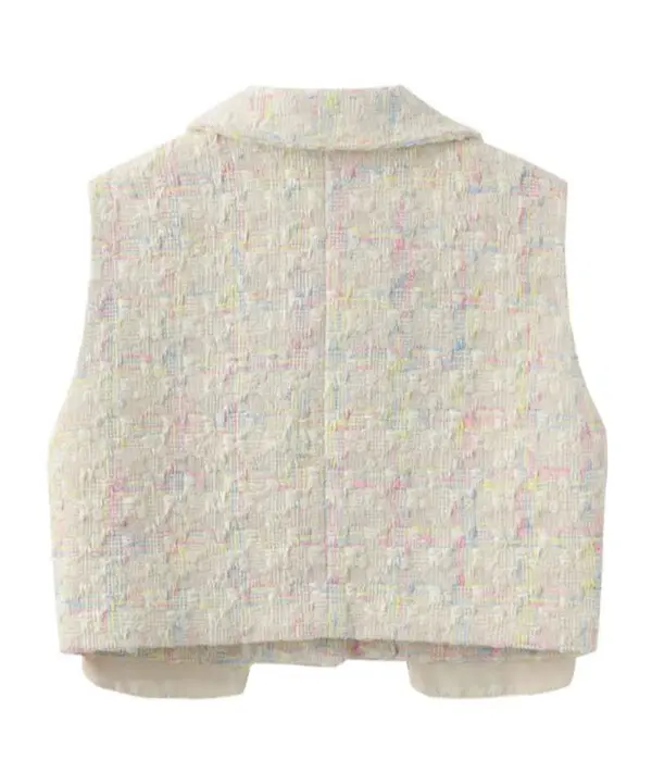 Marissa Chiara Sleeveless Vest With Notched Lapel And Pocket Details
