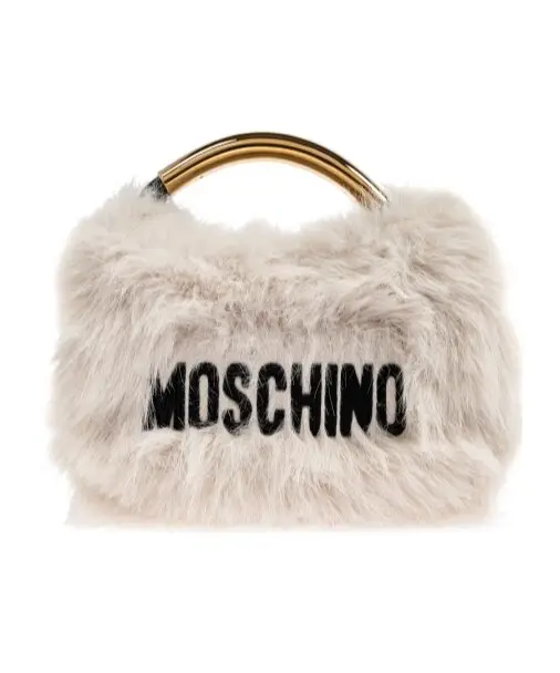 Moschino Embroidered Top Handle Bag - Cream