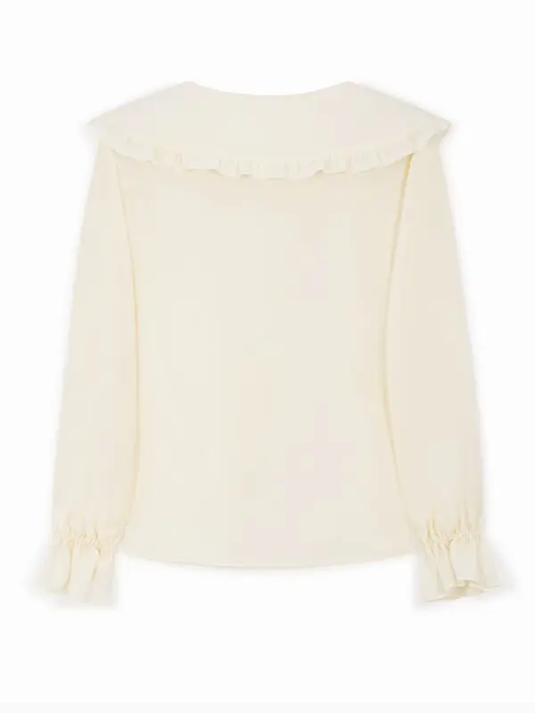 Chloé Ruffled Collar Blouse - White