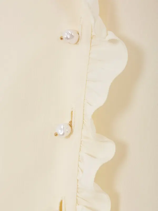 Chloé Ruffled Collar Blouse - White