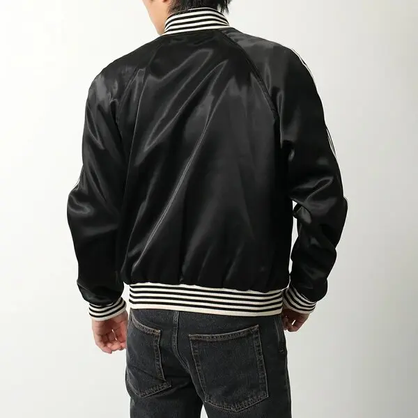 Celine Embroidered Teddy Jacket In Satin-finish Nylon - Black