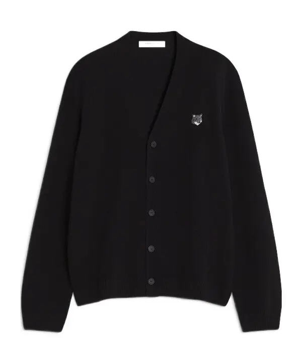 Maison Kitsuné Fox Head Comfort Cardigan - Black
