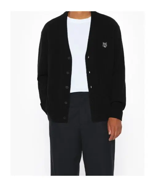 Maison Kitsuné Fox Head Comfort Cardigan - Black