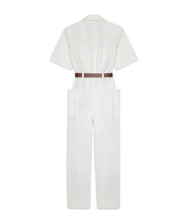 Saint Laurent Jumpsuit In Cotton Gabardine - White