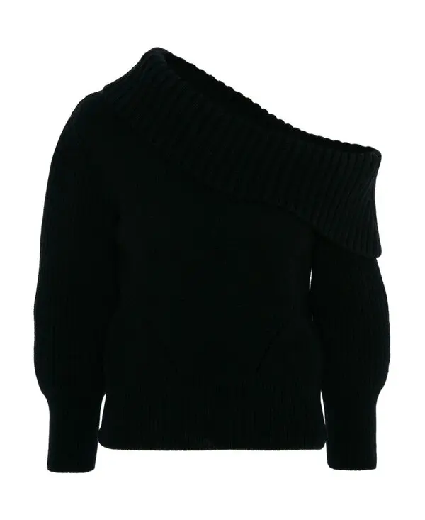 Alexander McQueen Cold-shoulder Asymmetrical Knit Top
