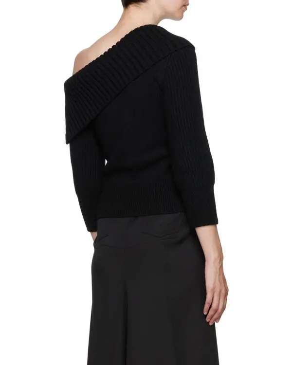 Alexander McQueen Cold-shoulder Asymmetrical Knit Top