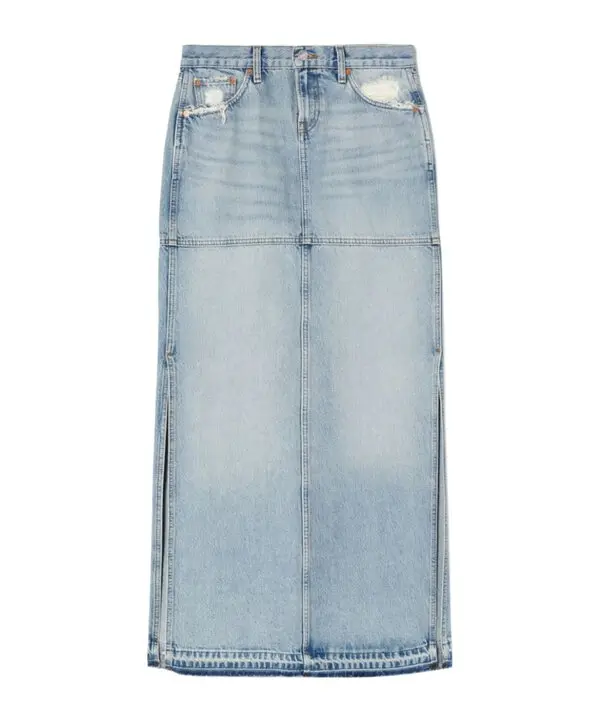 RE/DONE Mid Rise Split Maxi Skirt