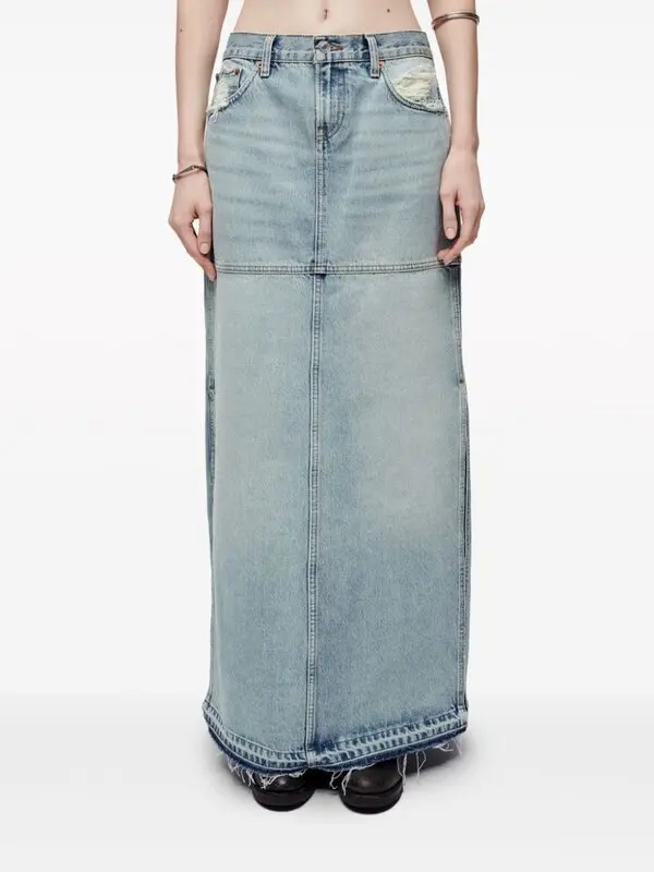 RE/DONE Mid Rise Split Maxi Skirt