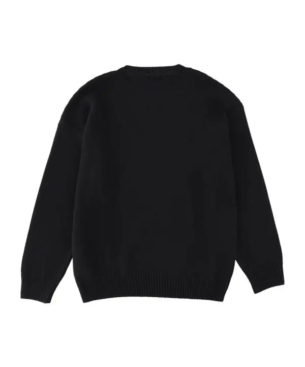 MSGM Logo Patch Crewneck Knitted Jumper - Black