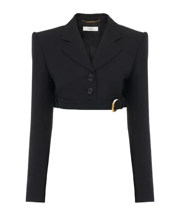 Chloé Cropped Blazer With Belt Detail