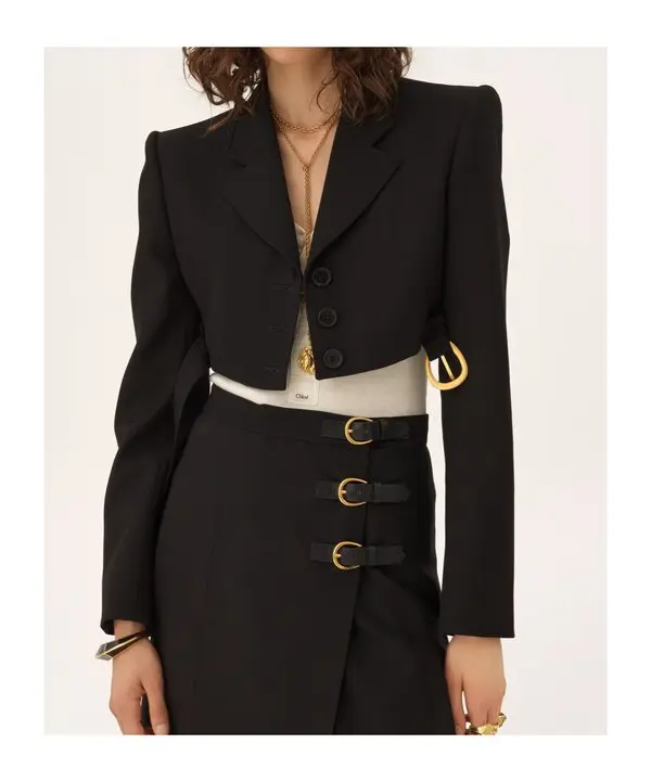 Chloé Cropped Blazer With Belt Detail