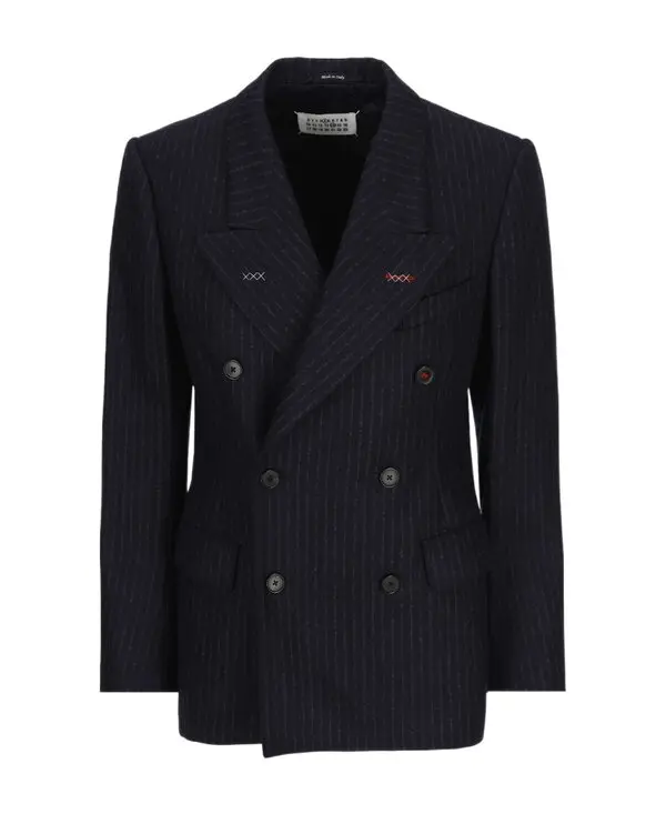 MAISON MARGIELA Double-breasted Striped Blazer
