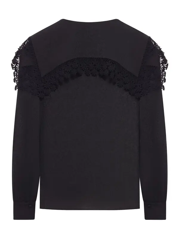 Chloé Long-sleeved Shirt With Graphic Pattern And Lace Embellishments