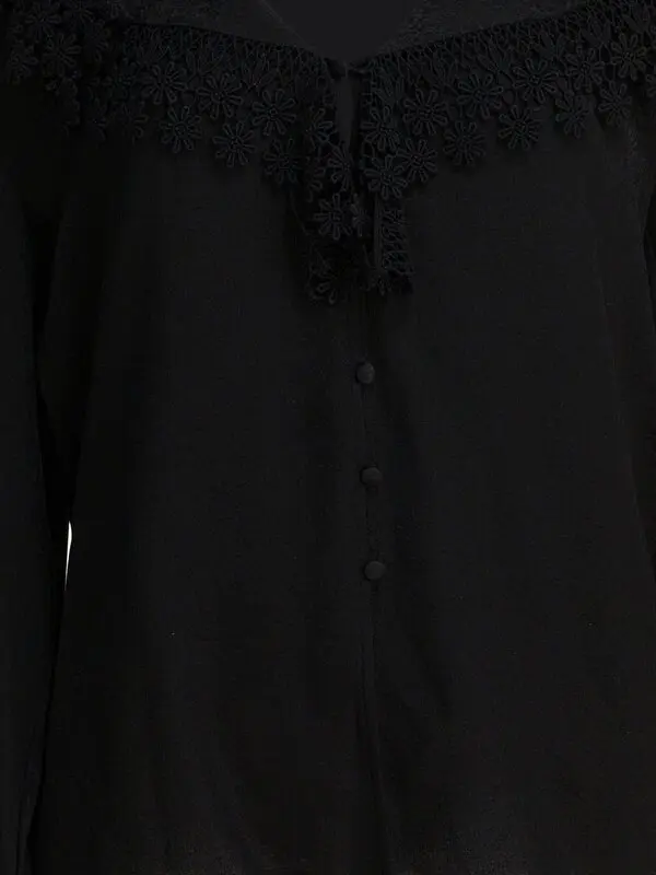 Chloé Long-sleeved Shirt With Graphic Pattern And Lace Embellishments
