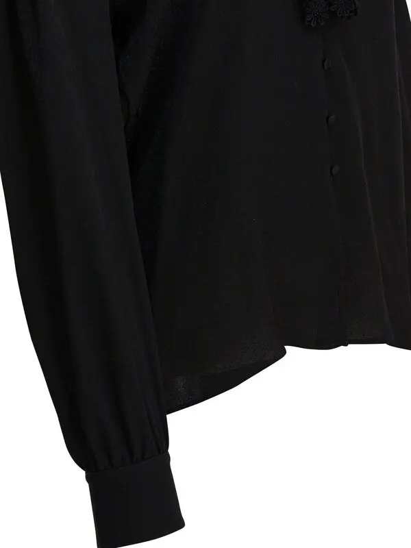 Chloé Long-sleeved Shirt With Graphic Pattern And Lace Embellishments