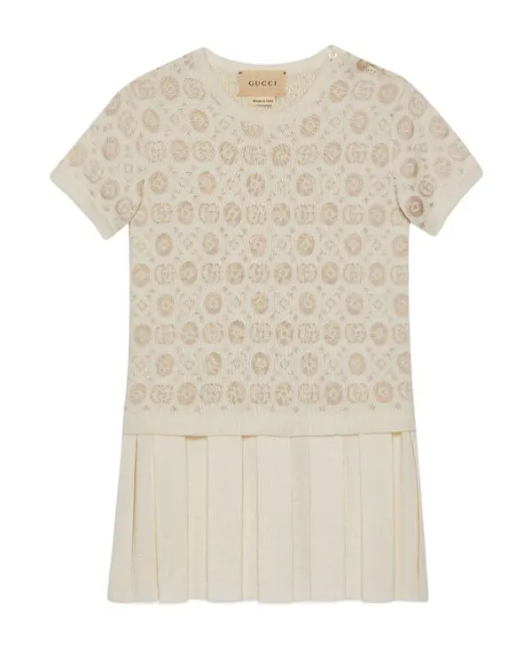 Gucci Double G Geometric Wool Dress