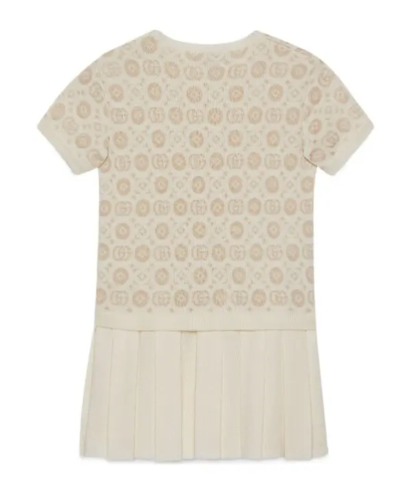 Gucci Double G Geometric Wool Dress
