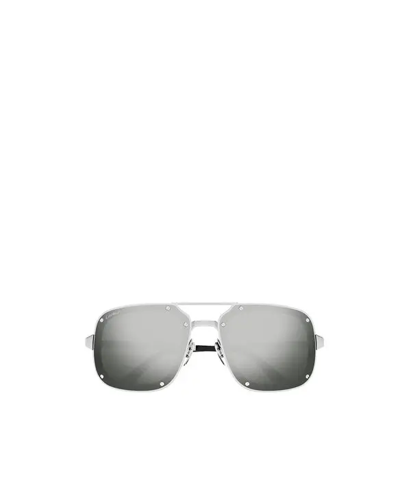 Cartier Ct0194s Rimless Square Sunglasses - Sliver