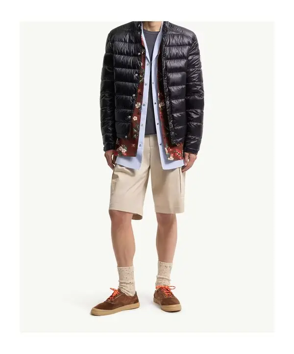 Moncler Shiny Padded Jacket With Snap Closure
