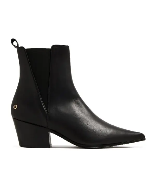 ANINE BING Sky Leather Ankle Boots - Black