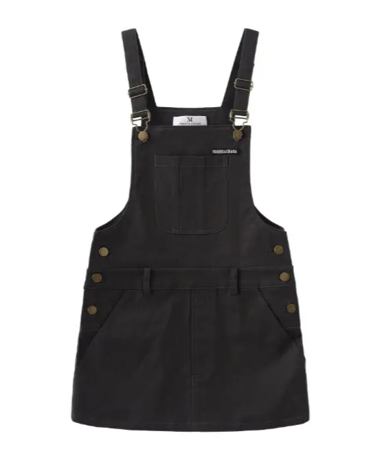 Marissa Chiara Canvas Suspender Skirt - Grey