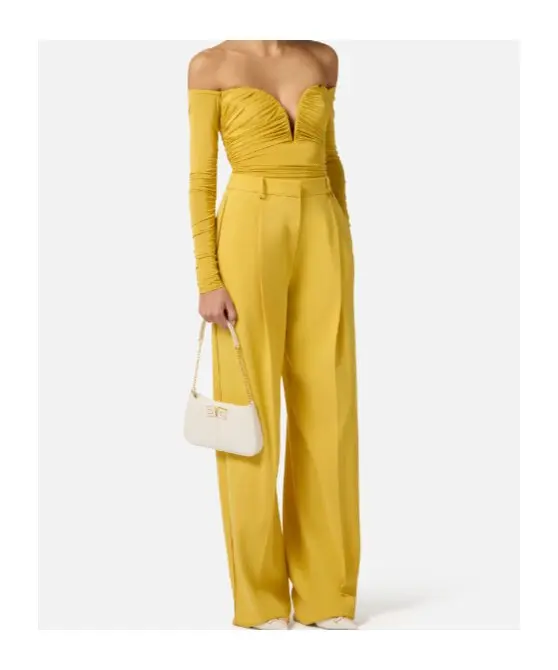 Elisabetta Franchi Pleated Wide-leg Trousers