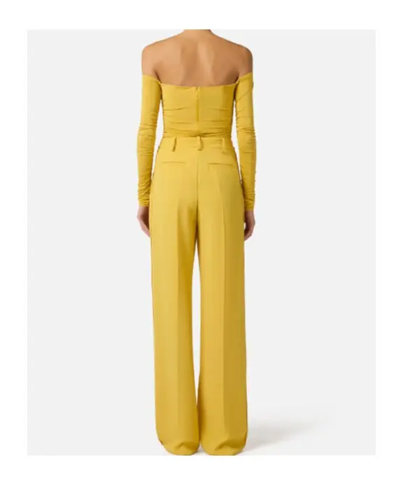 Elisabetta Franchi Pleated Wide-leg Trousers