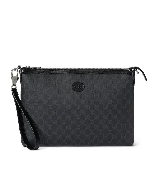 Gucci Monogrammed Crossbody Bag - Black