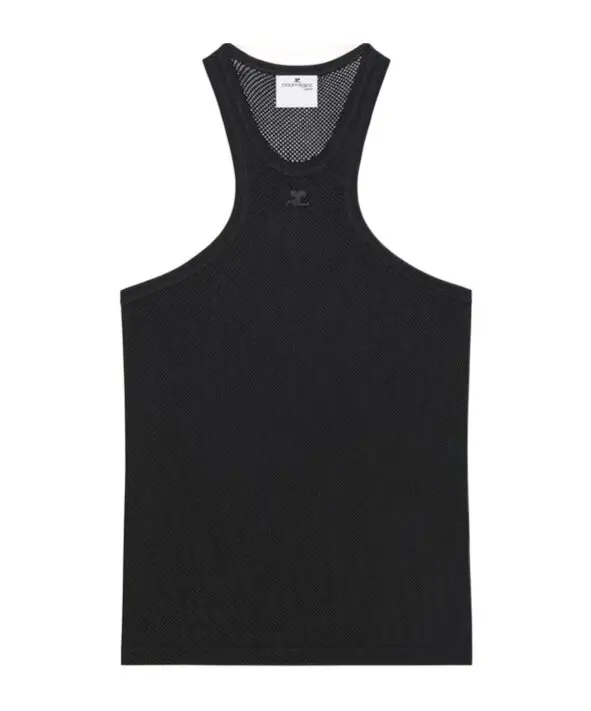 COURREGES Mesh Tank Top - Black