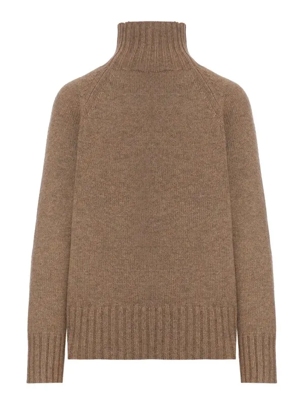 Max Mara Wool And Cashmere Yarn Polo-neck Sweater - Brown