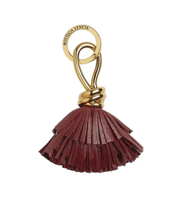 Bottega Veneta Knotted Pompom Key Ring - Red