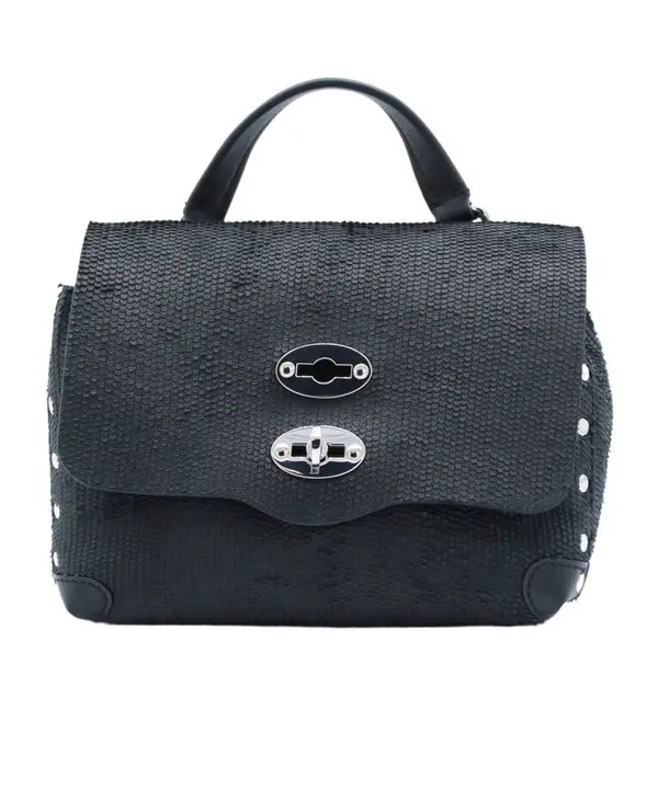 ZANELLATO Turnlock Shoulder Bag - Black And Gray