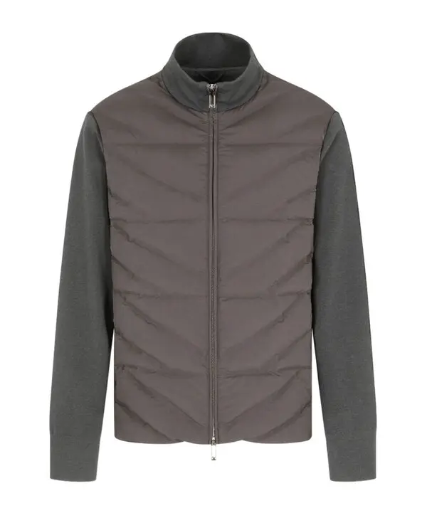 Emporio Armani Quilted Panelled Padded Jacket - Black