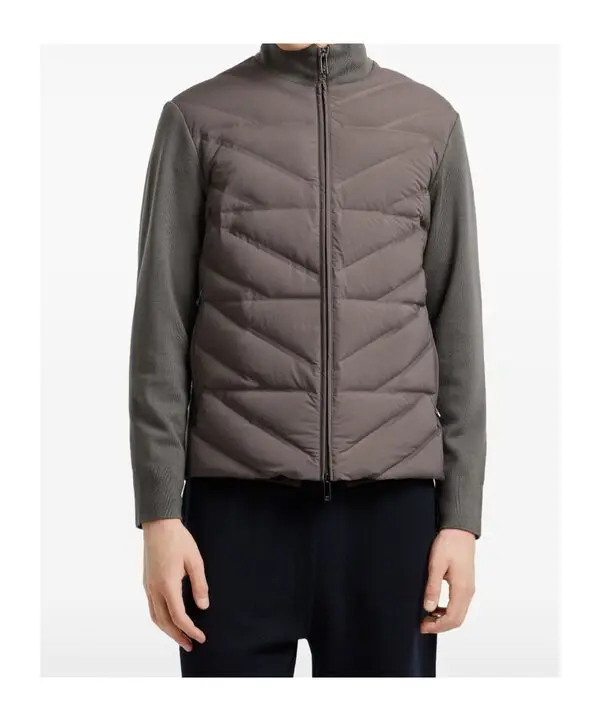 Emporio Armani Quilted Panelled Zip-up Jacket