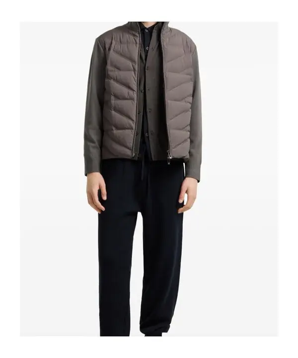 Emporio Armani Quilted Panelled Zip-up Jacket