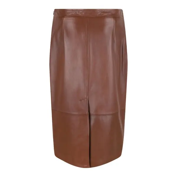 Max Mara Taiga Leather Pencil Skirt