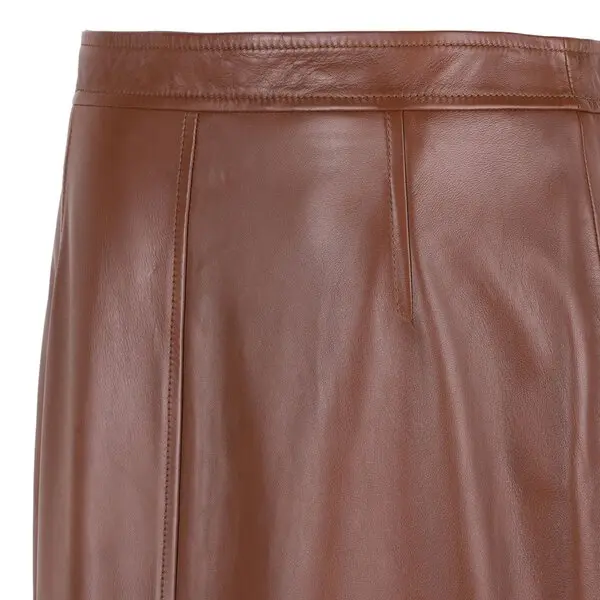 Max Mara Taiga Leather Pencil Skirt