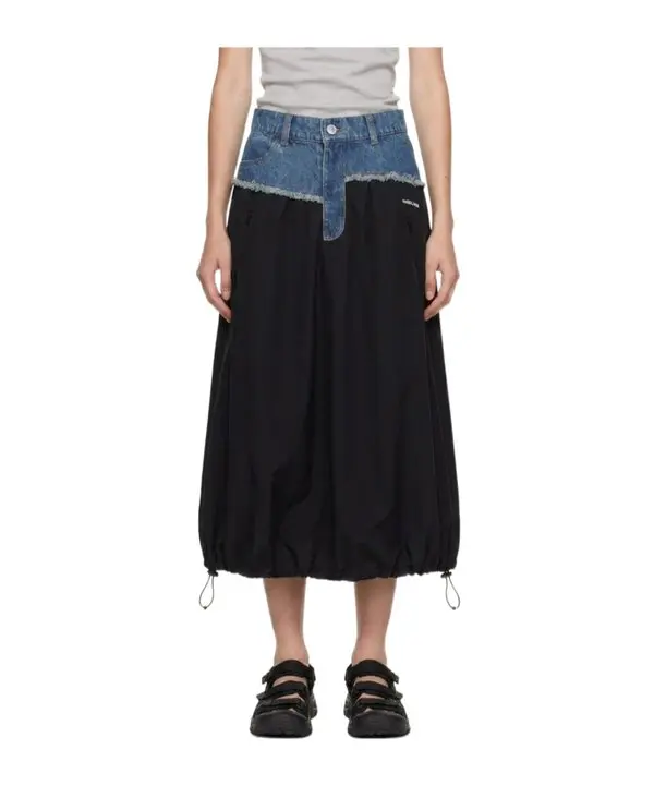 Marissa Chiara Patchwork Denim Maxi Skirt